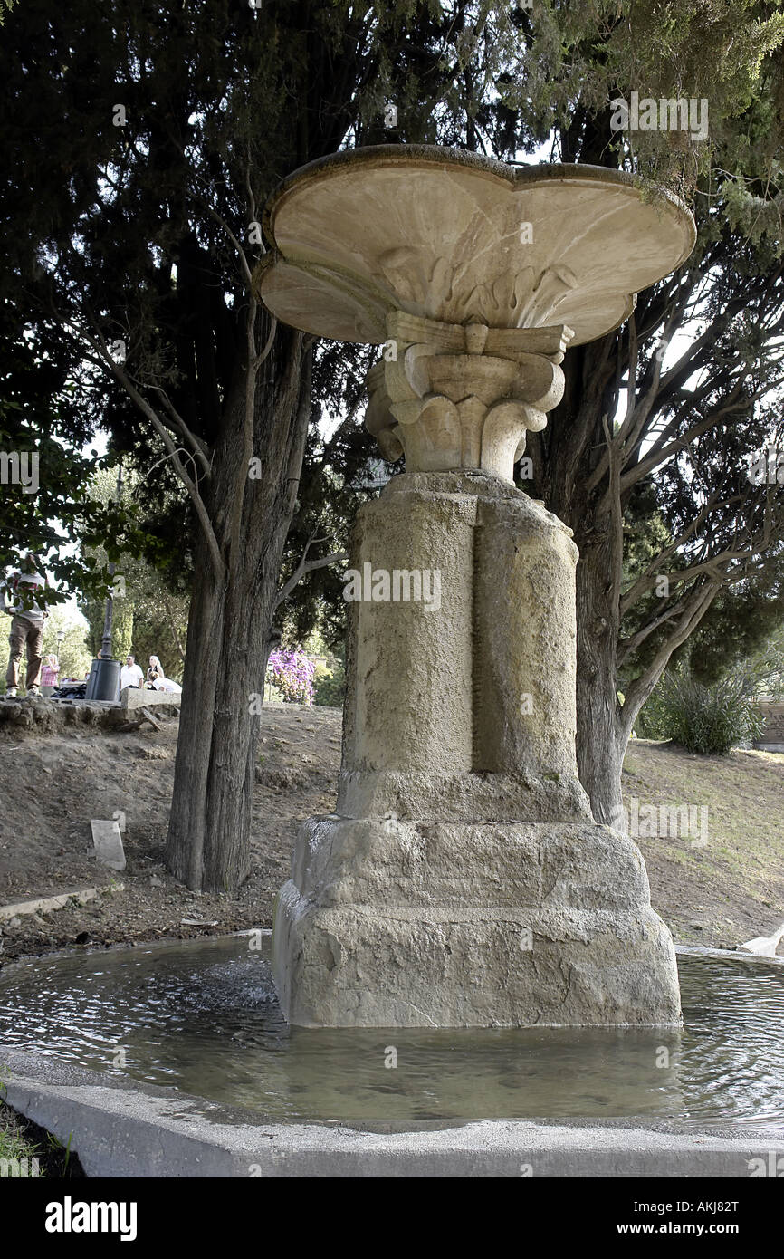 Fountain on Monte Oppio or parco di Traiano park Rome Italy Stock Photo ...