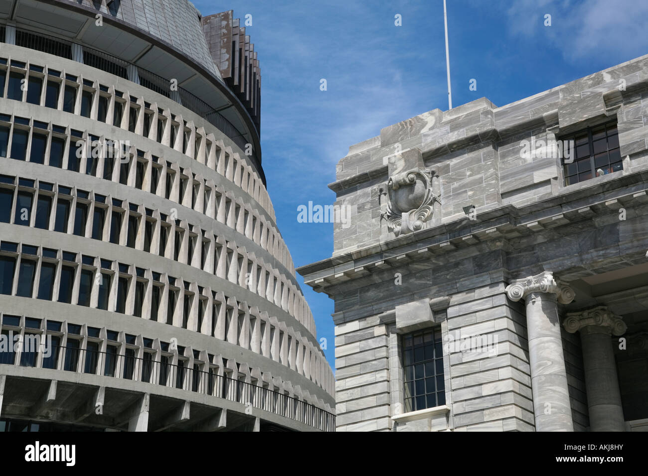The 'Beehive', parliament building in Wellington, New Zealand Stock ...