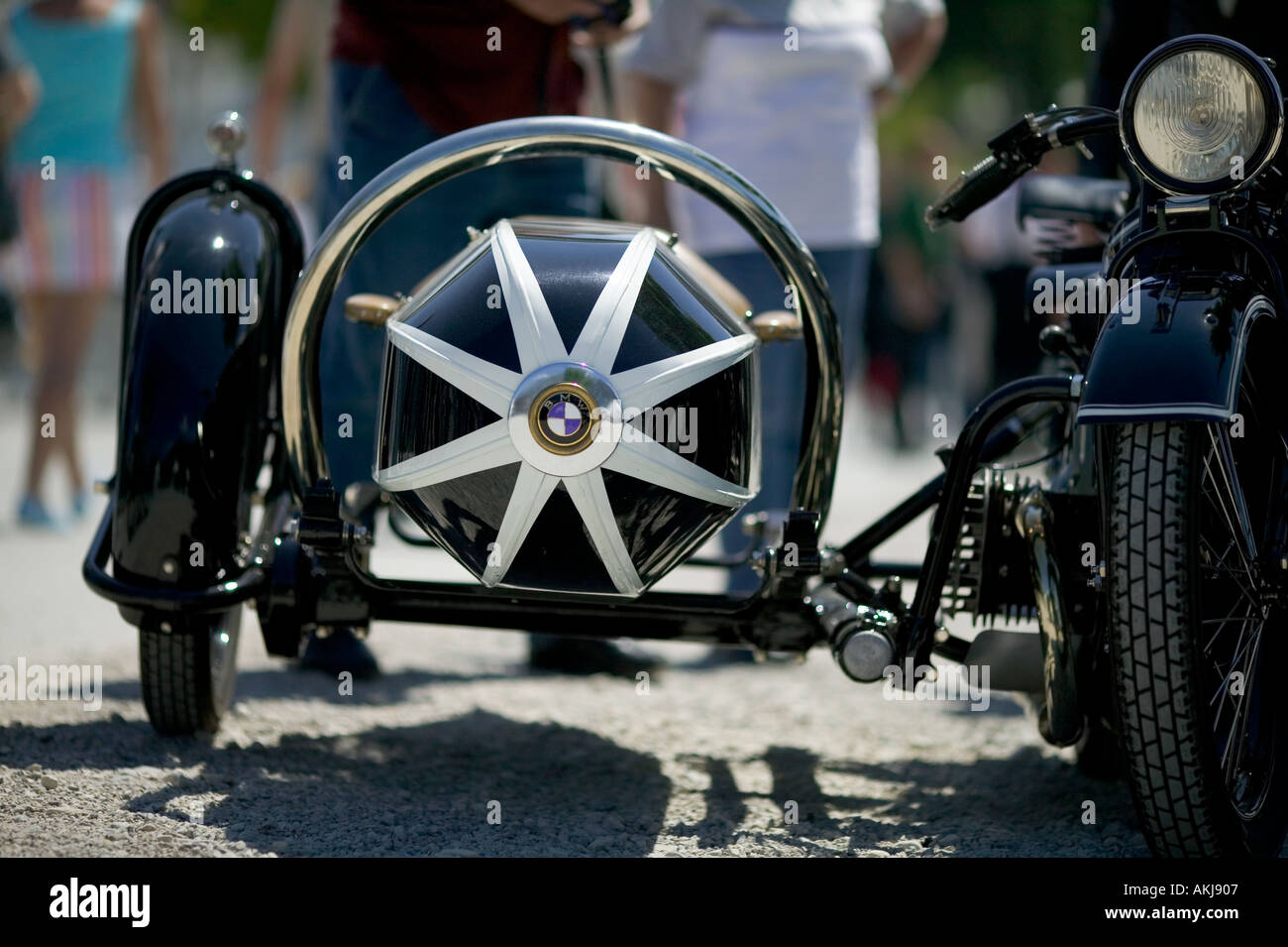 Classically restored BMW motorcycle with sidecar Stock Photo - Alamy