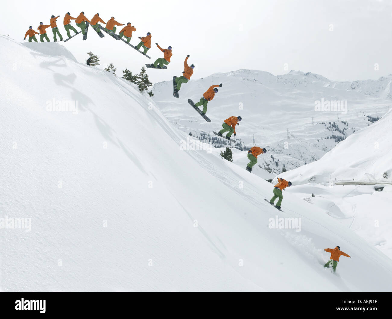 Snowboards skies in snow hi-res stock photography and images - Alamy