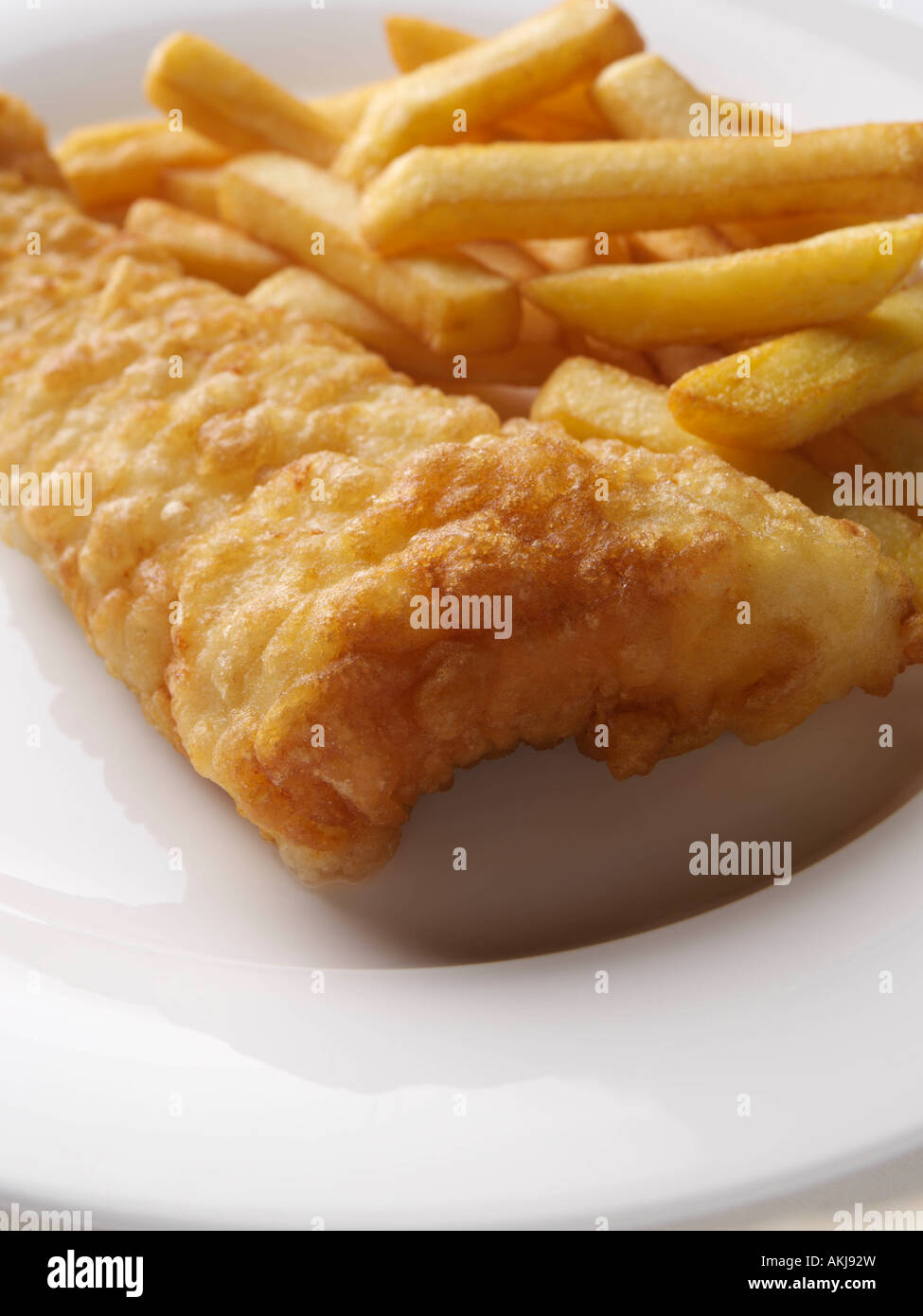 English battered cod and chips seafood editorial food Stock Photo - Alamy