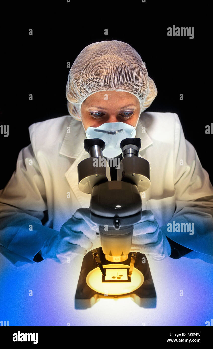 Scientist at Microscope Stock Photo - Alamy