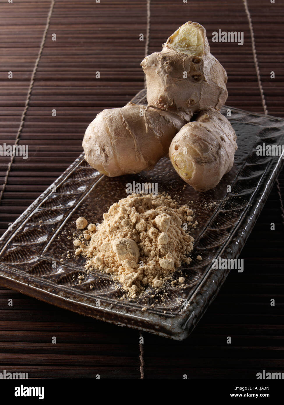 Ginger root and powder spices Indian ingredients editorial food Stock ...