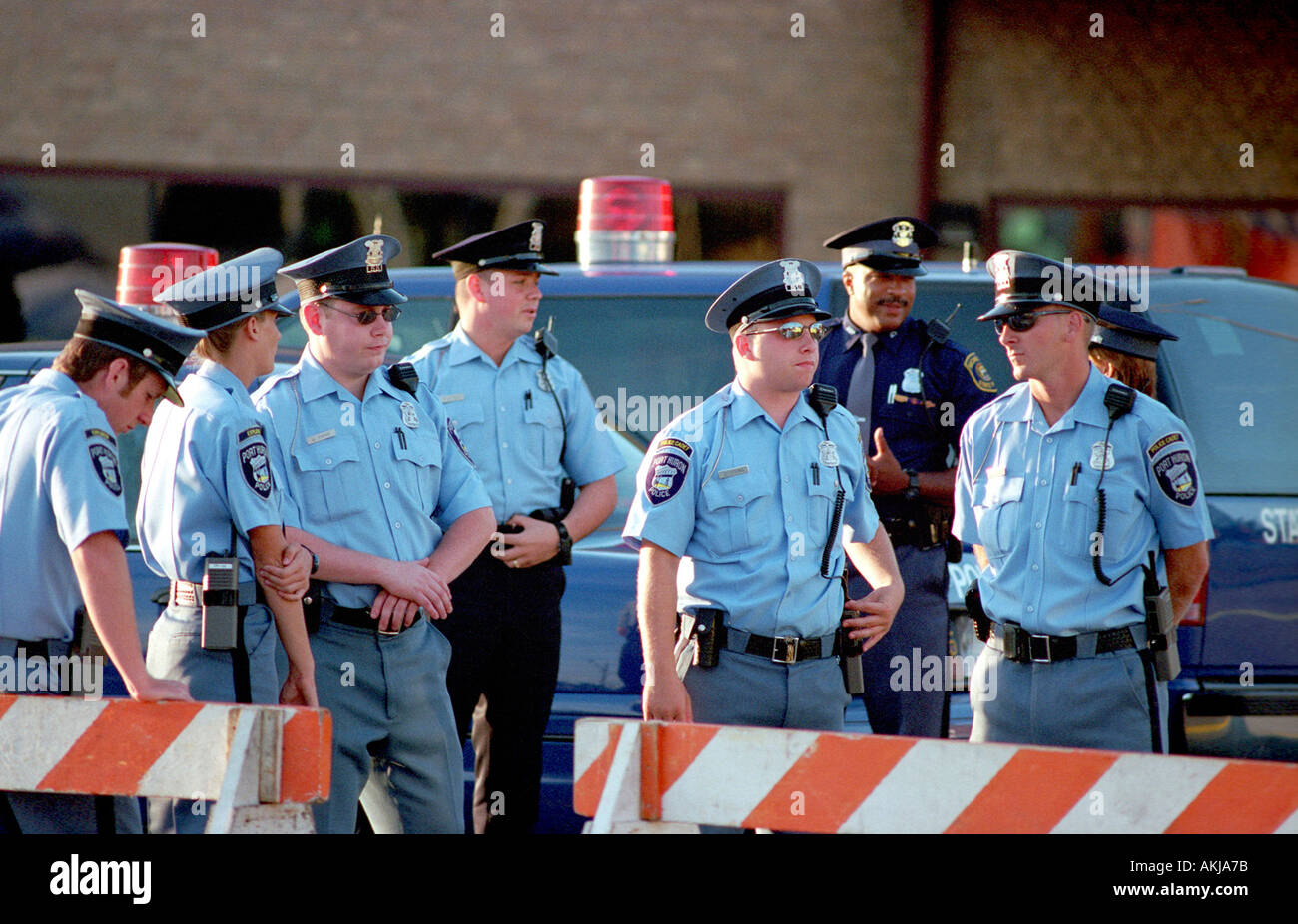Police monitor crowd control during a large festival event in Port ...