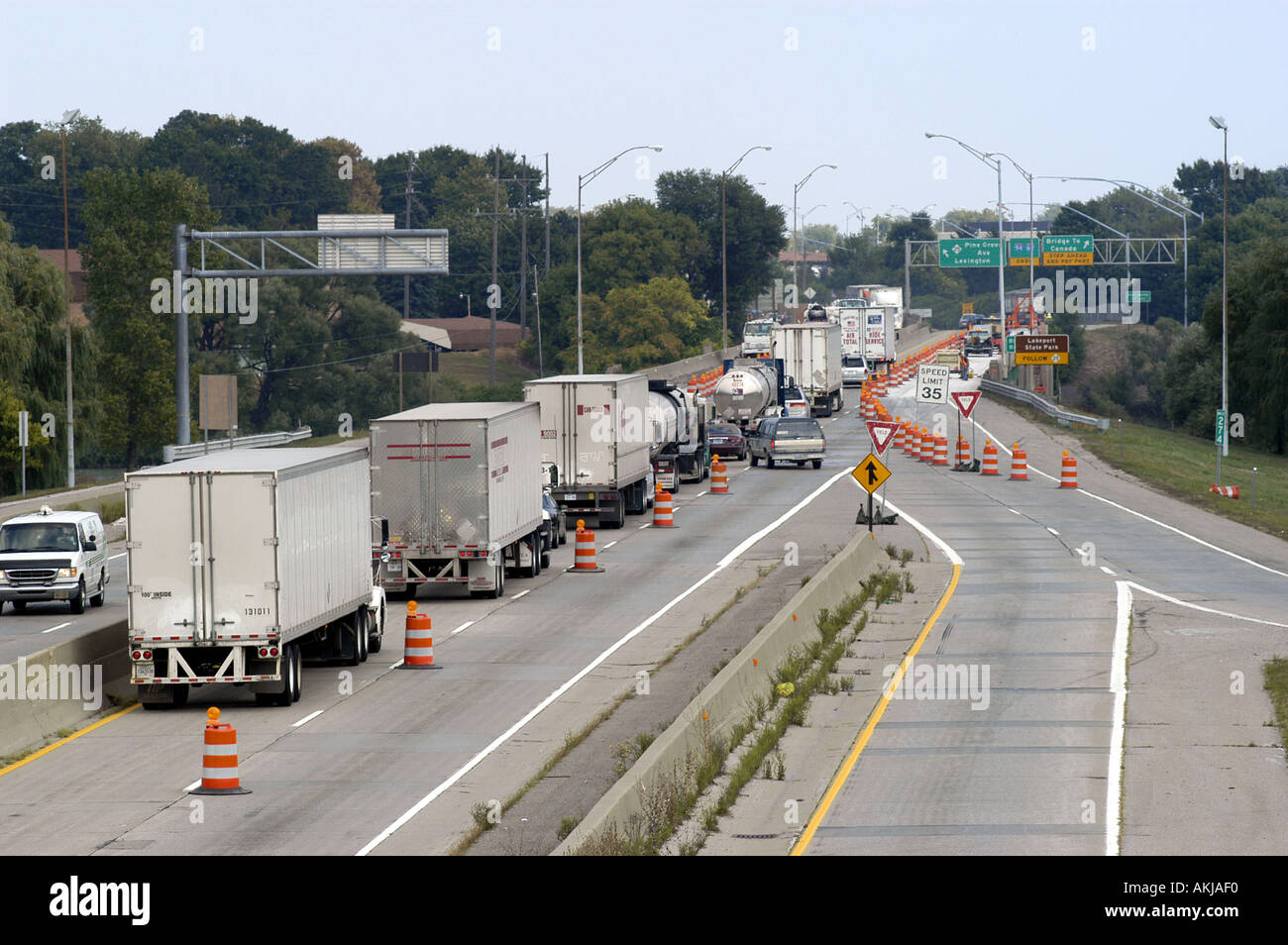 Freeway traffic backed up for miles as they try to enter Canada at Port ...