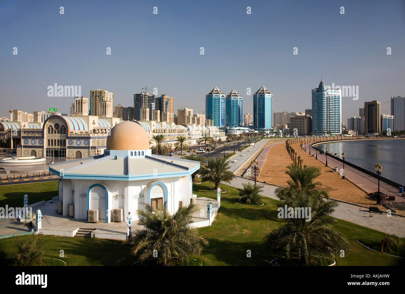 The city and waterfront of Alsharjah Al-Sharjah, United Arab Emirates ...