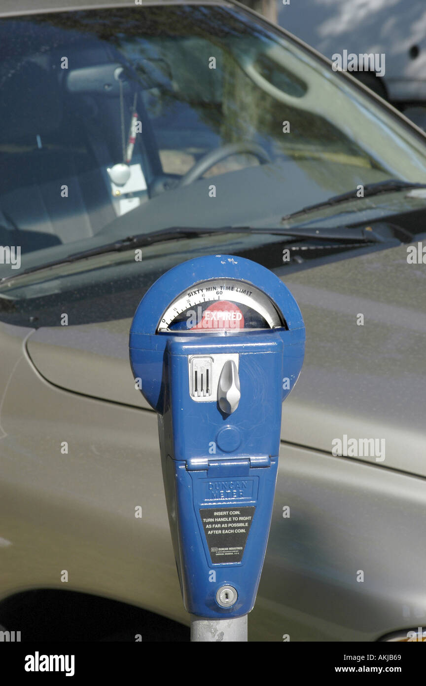 Parking meter showing expired time Stock Photo - Alamy