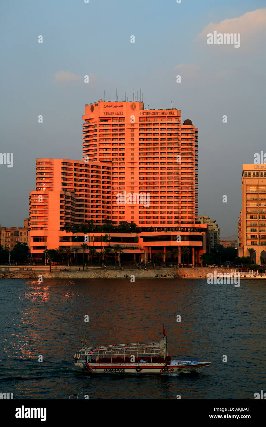 Egypt, Cairo, downtown, Sheraton hotel on the Nile river Stock Photo ...