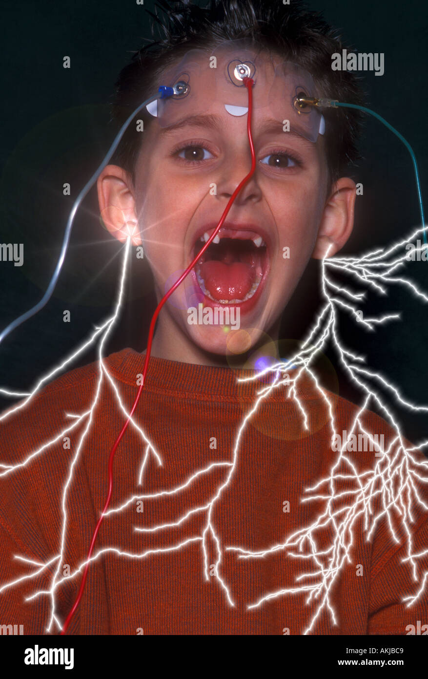 Boy wired shocked hi-res stock photography and images - Alamy