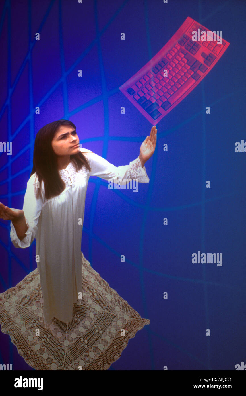 High Tech Floating Keyboard Stock Photo - Alamy