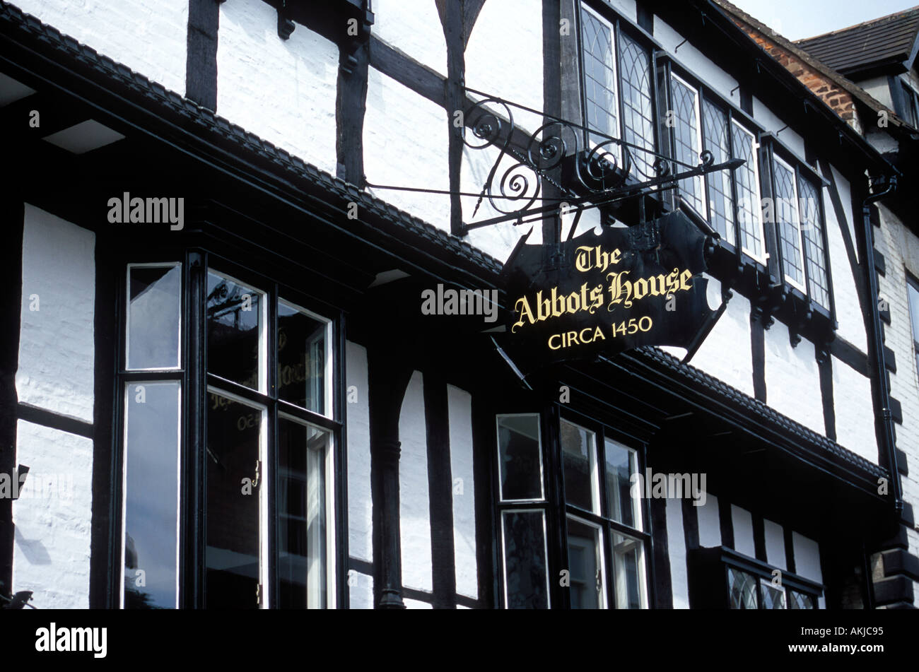 The Abbotts House c 1450 Shrewsbury Shropshire UK Stock Photo - Alamy