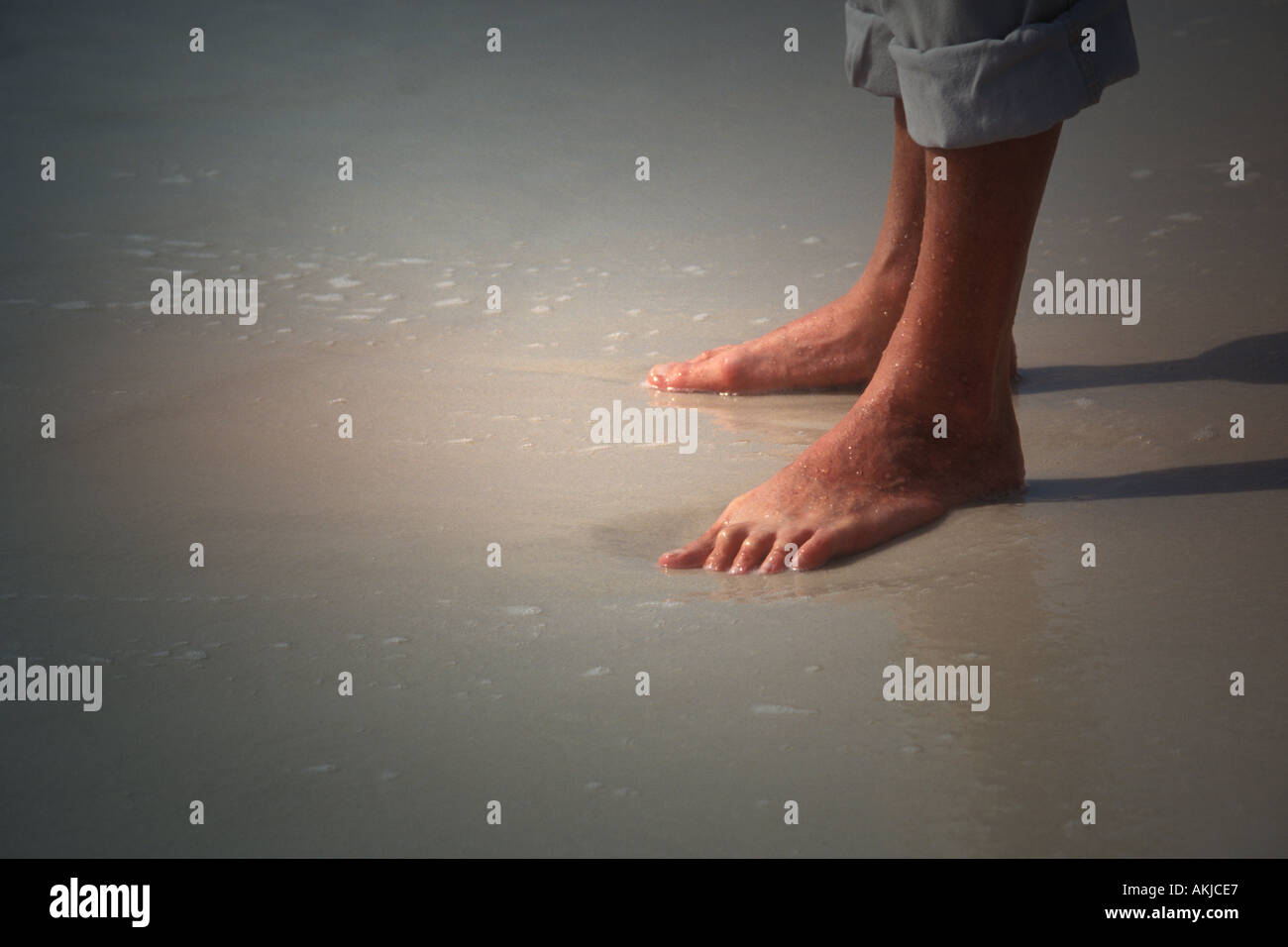 Man's feet at Beach Stock Photo - Alamy