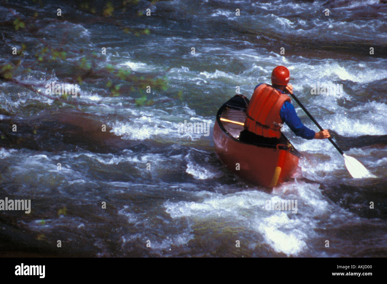 Canoe in Whitewater Stock Photo - Alamy