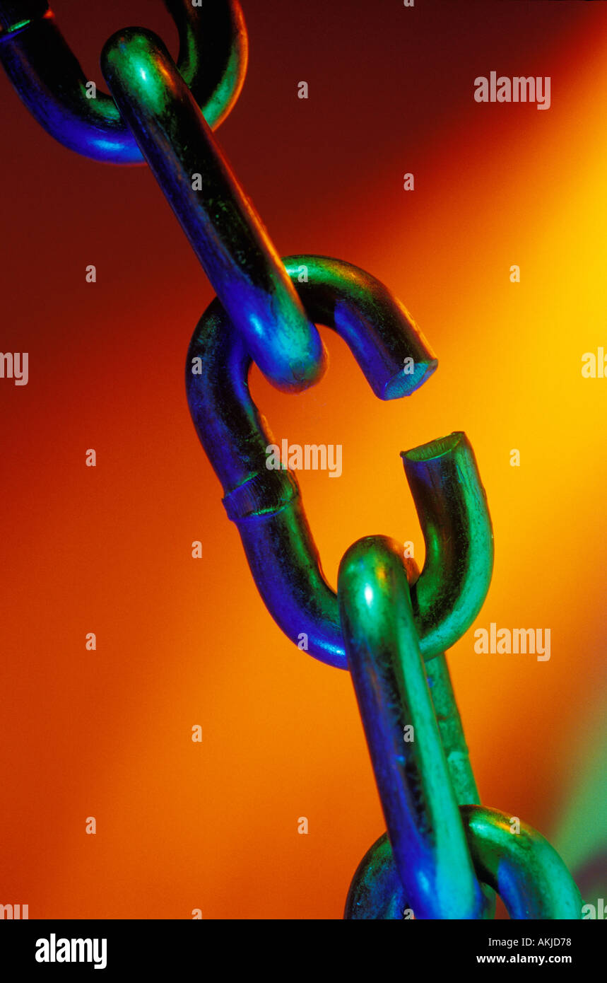 Broken chain a chain is only as strong as its weakest link Stock Photo ...
