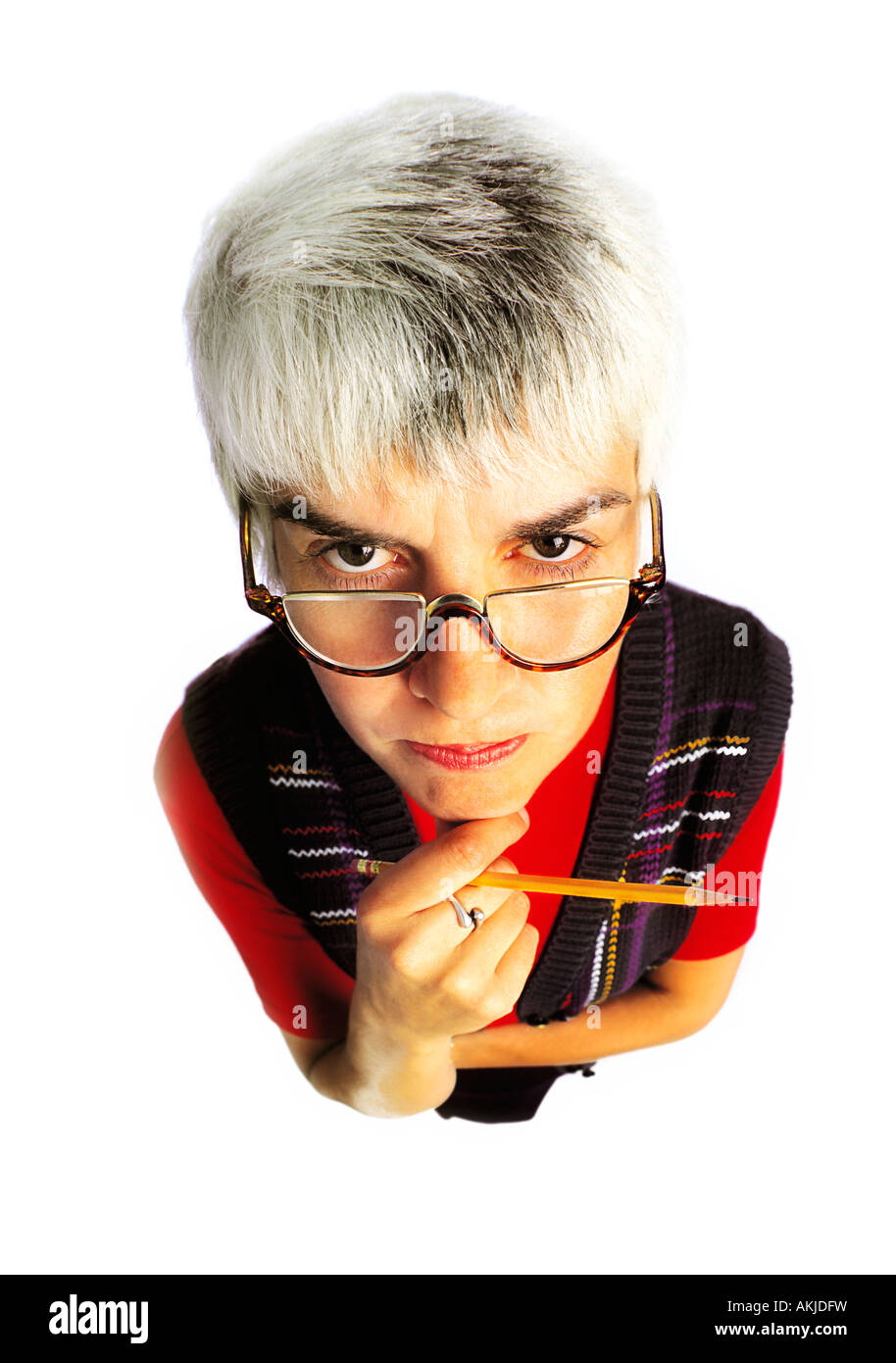 Woman looking stern Stock Photo - Alamy