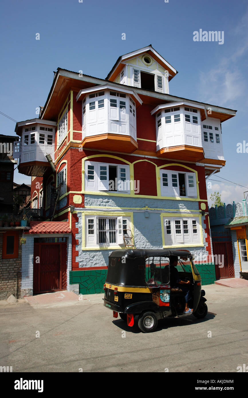 India, Jammu and Kashmir, Srinagar, typical house restored Stock Photo ...