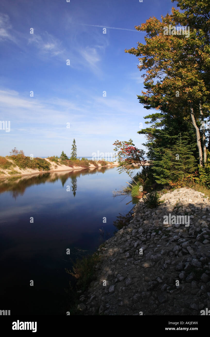 Blue sky and water Two Hearted River Michigan s Upper Peninsula Stock ...