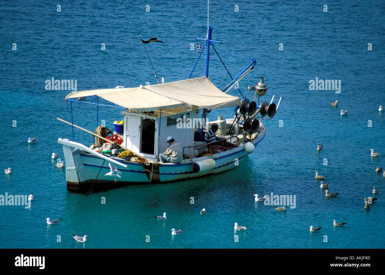 Greek kaiki fishing boat hi-res stock photography and images - Alamy