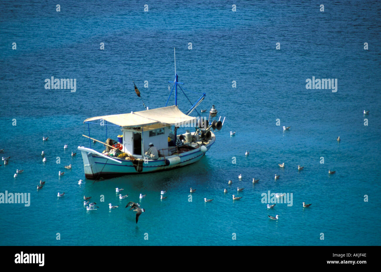 Traditional Greek Fishing Boat Stock Photo - Alamy
