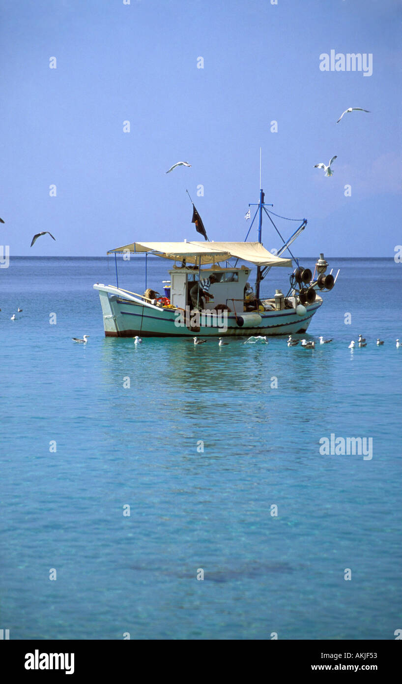 Traditional Greek Fishing Boat Stock Photo - Alamy