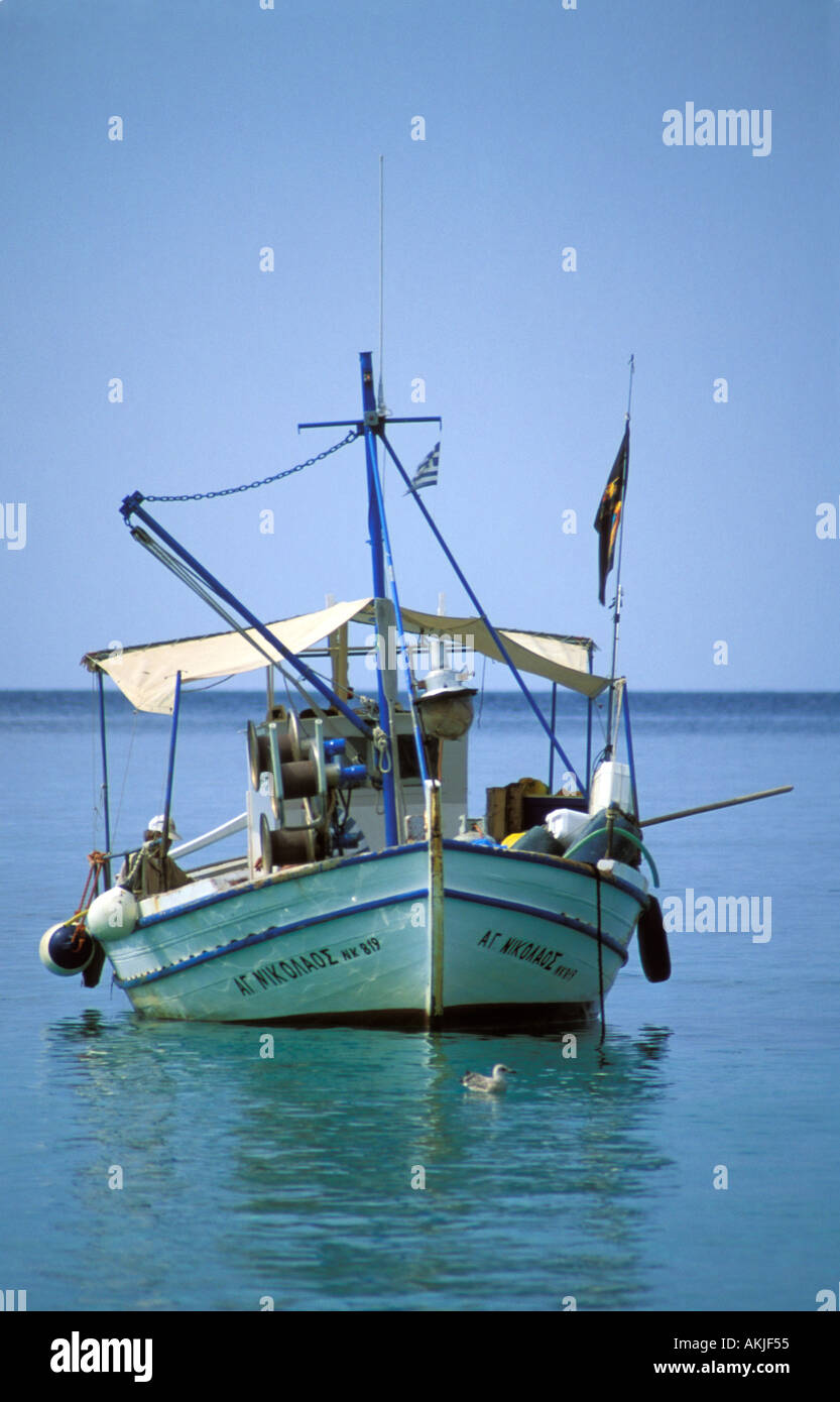 Traditional Greek Fishing Boat Stock Photo - Alamy