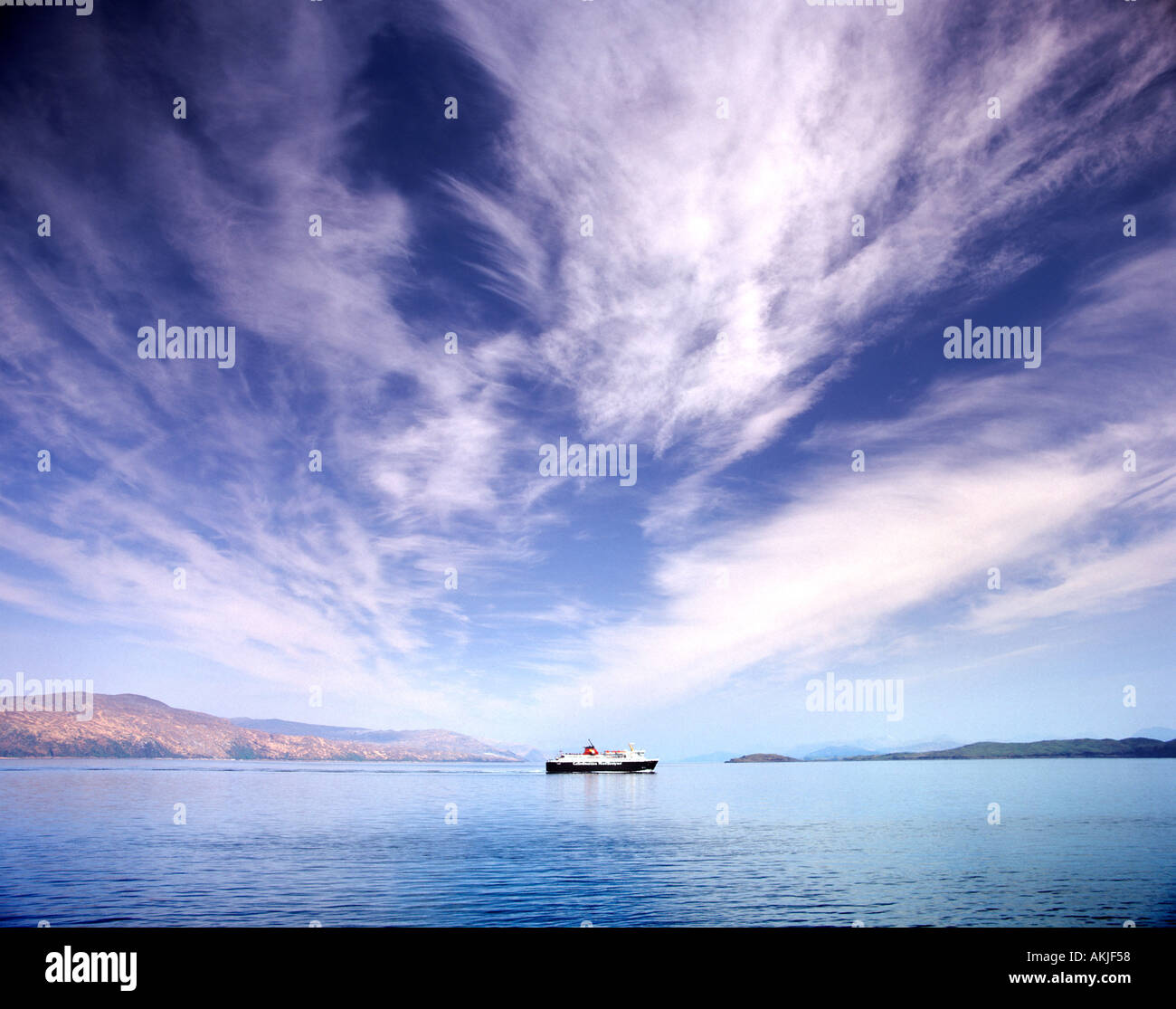 Ferry Boat crossing The Sound of Mull Western Isles Scotland Stock ...