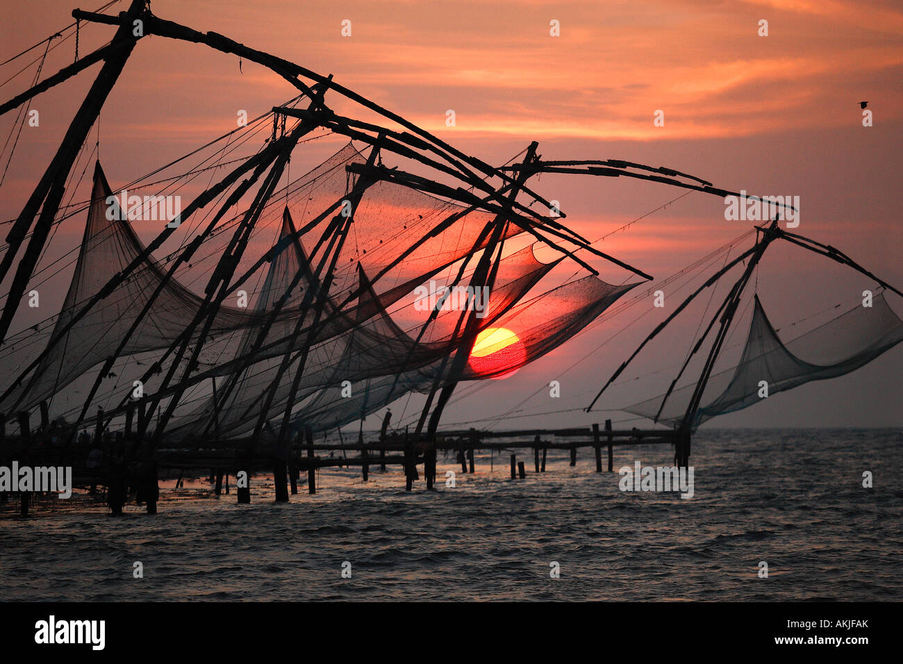 Inde, Kerala, Kochi, Chinese square fishing nets Stock Photo - Alamy