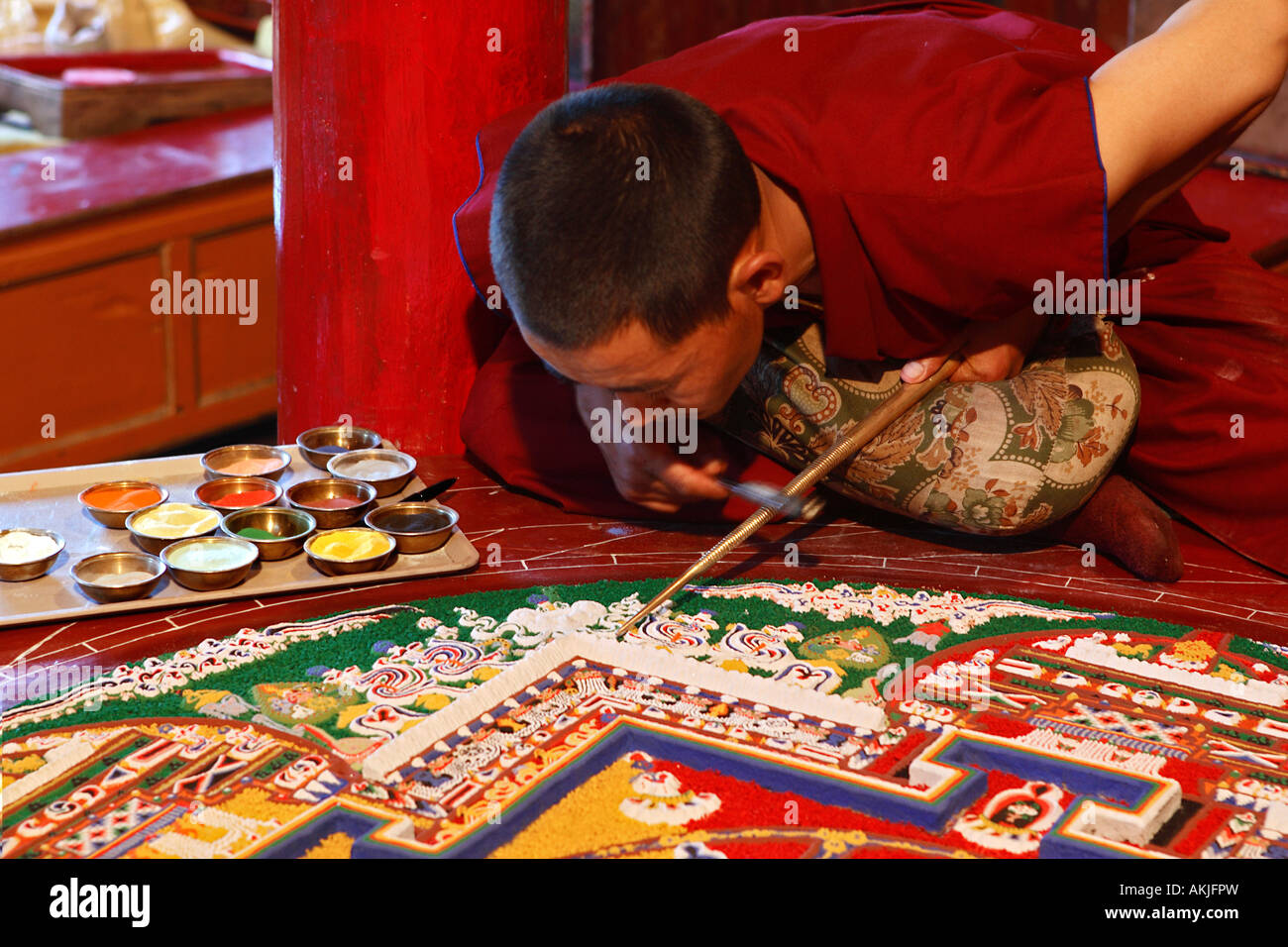 India, Jammu and Kashmir, Ladakh region, Indus valley, Spitok Gompa ...