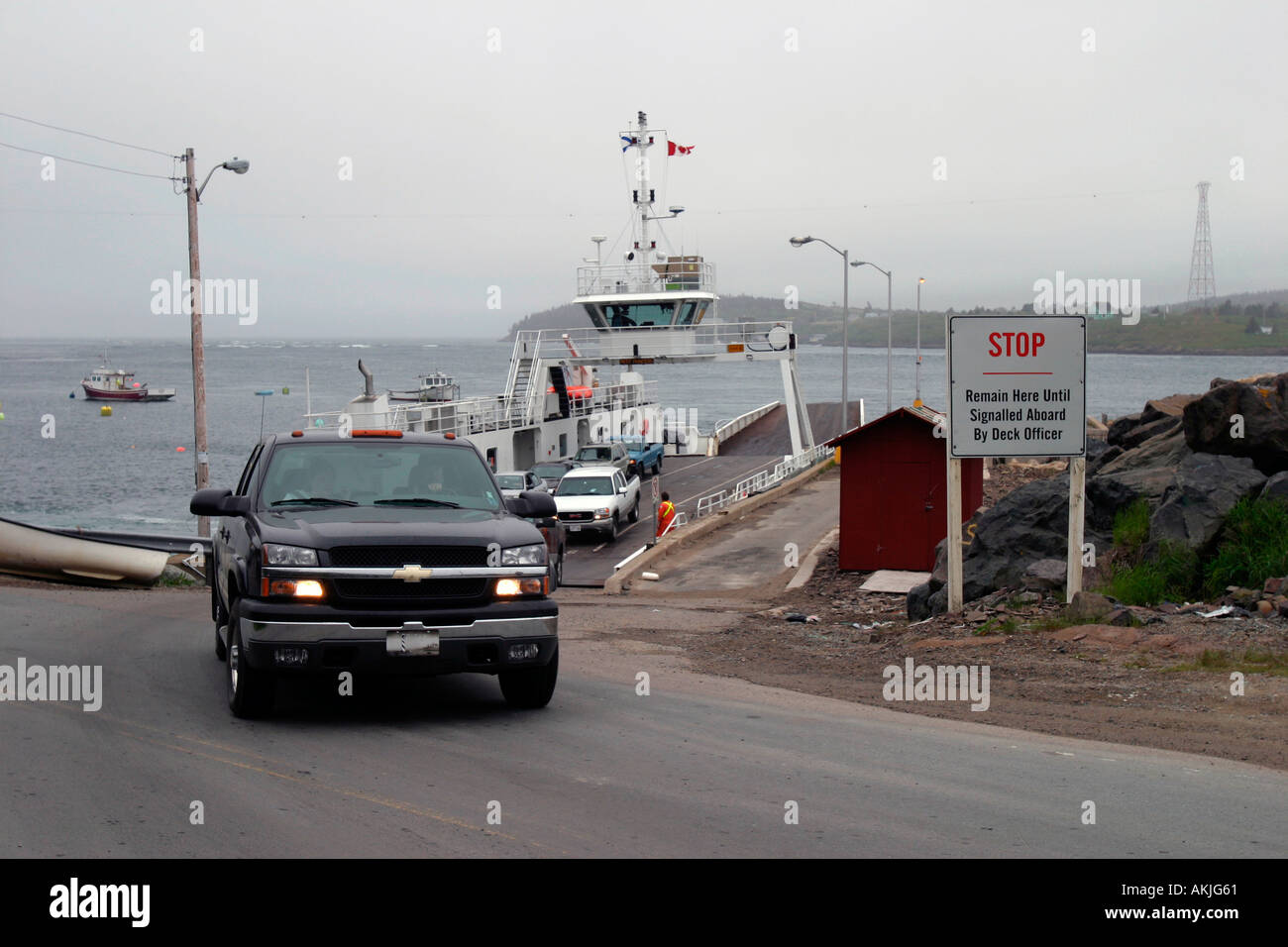 Car Ferry on Digby Neck, Bay of Fundy, Nova Scotia, Canada unloading ...
