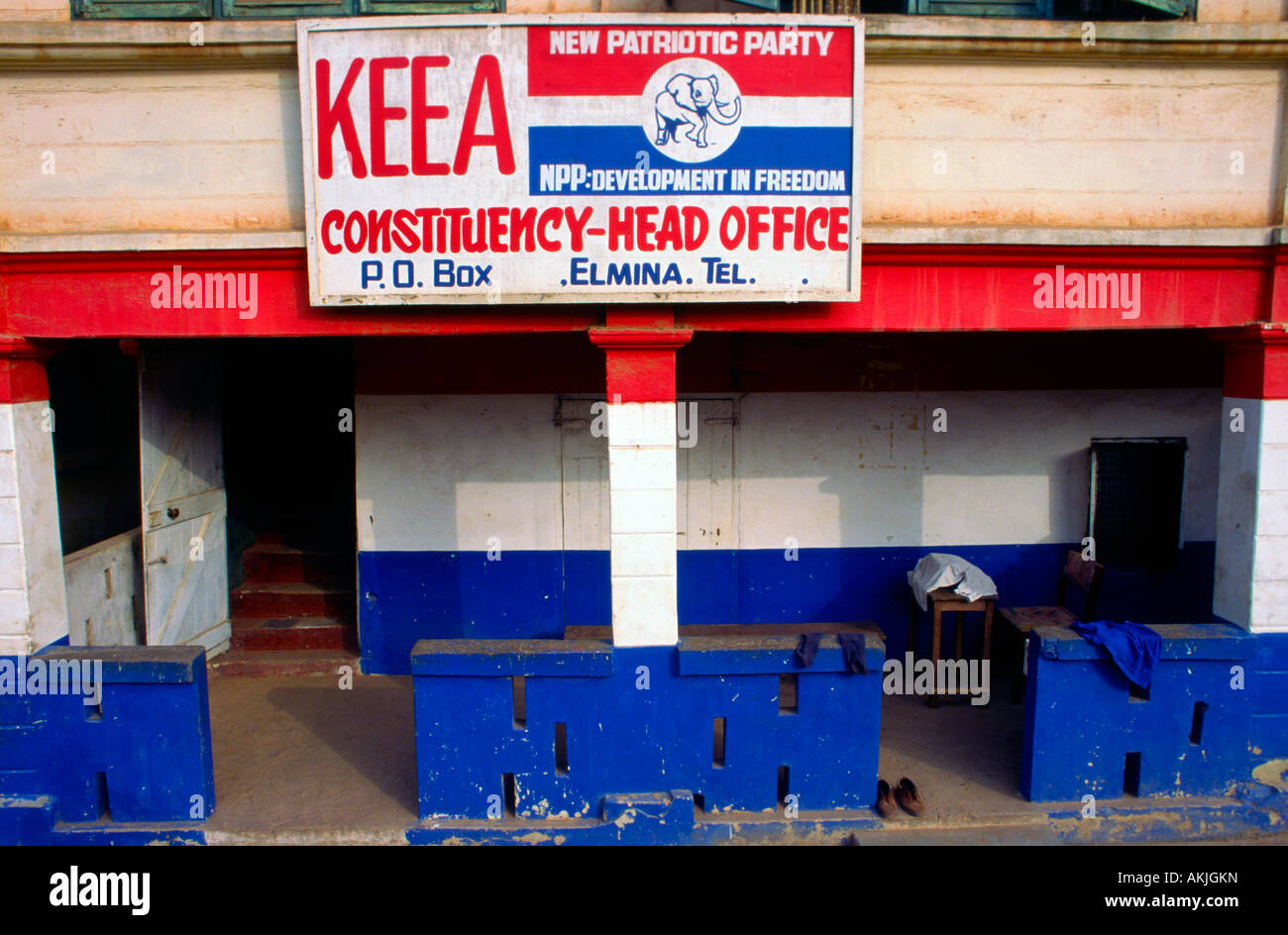 Political party headquarters Elmina Ghana Stock Photo - Alamy