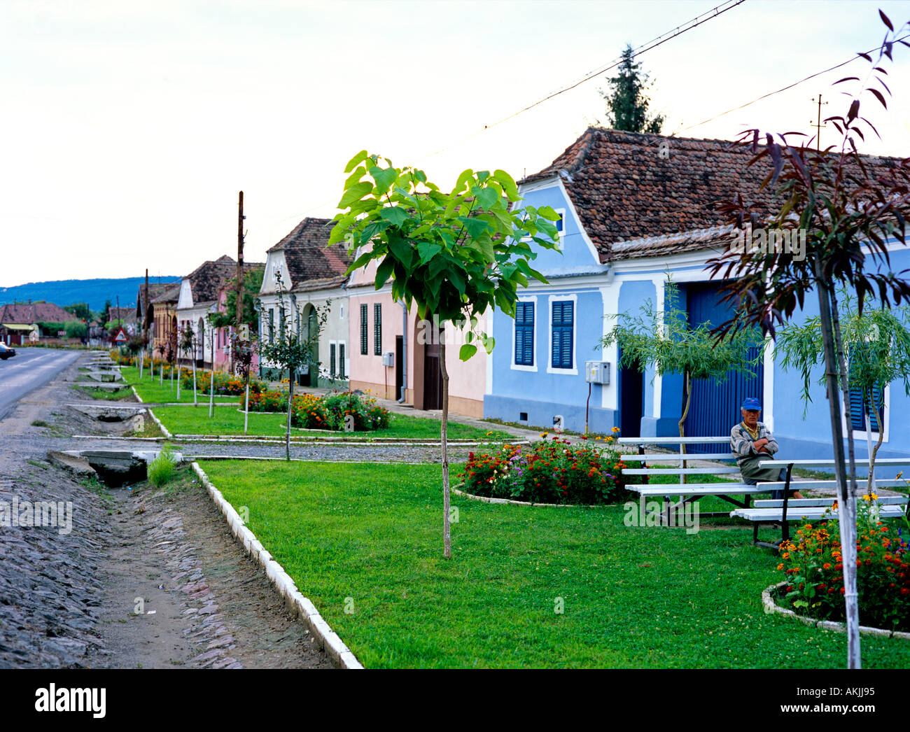 Typical village in Romania Stock Photo - Alamy