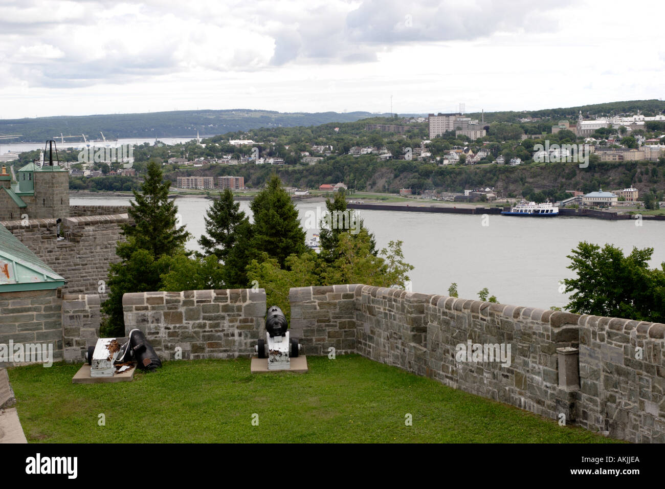 Wall around the Citadel in Quebec City Stock Photo - Alamy