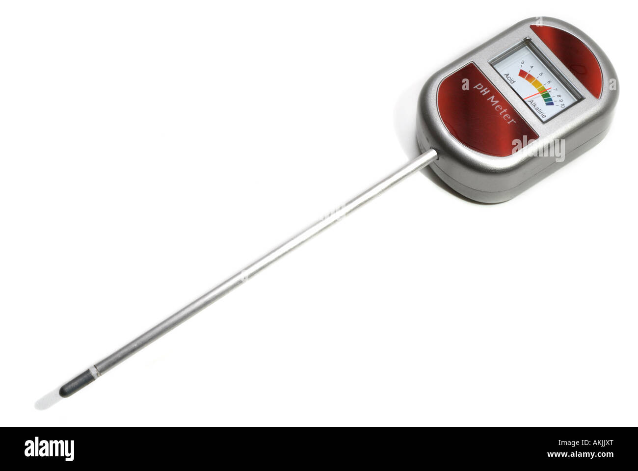 PH meter with the needle showing alkaline Stock Photo - Alamy