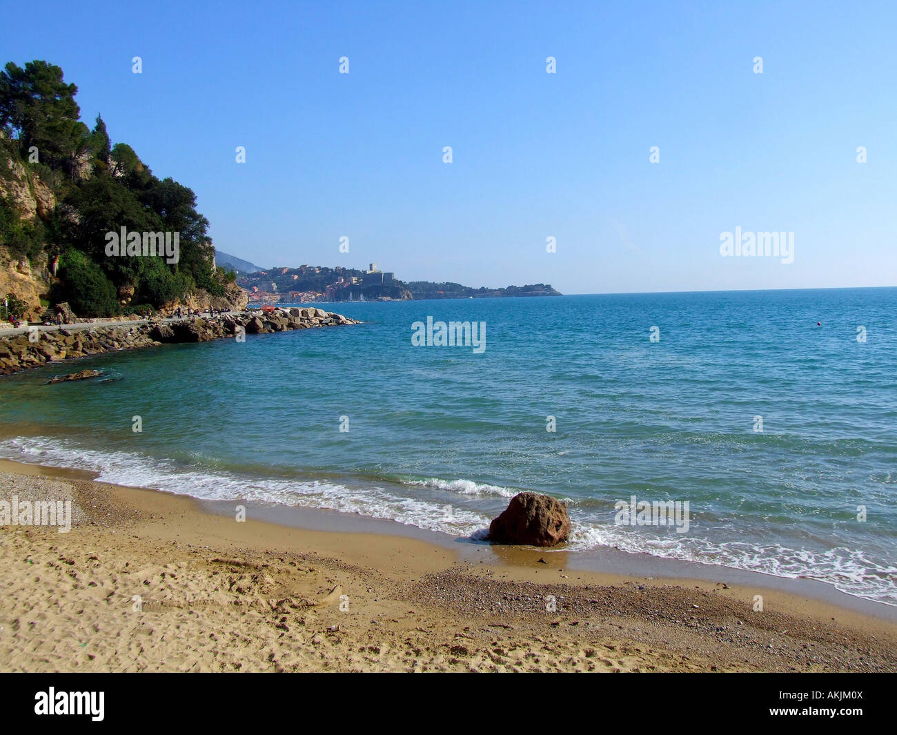 Beach, San Terenzo, Ligury, Italy Stock Photo - Alamy
