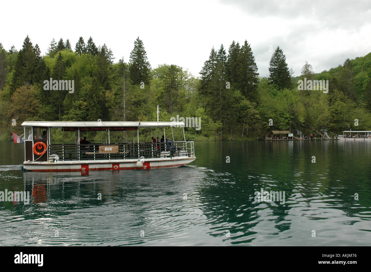 Tourboat on Kozjak Lake Plitvice Lakes National Park UNESCO World ...