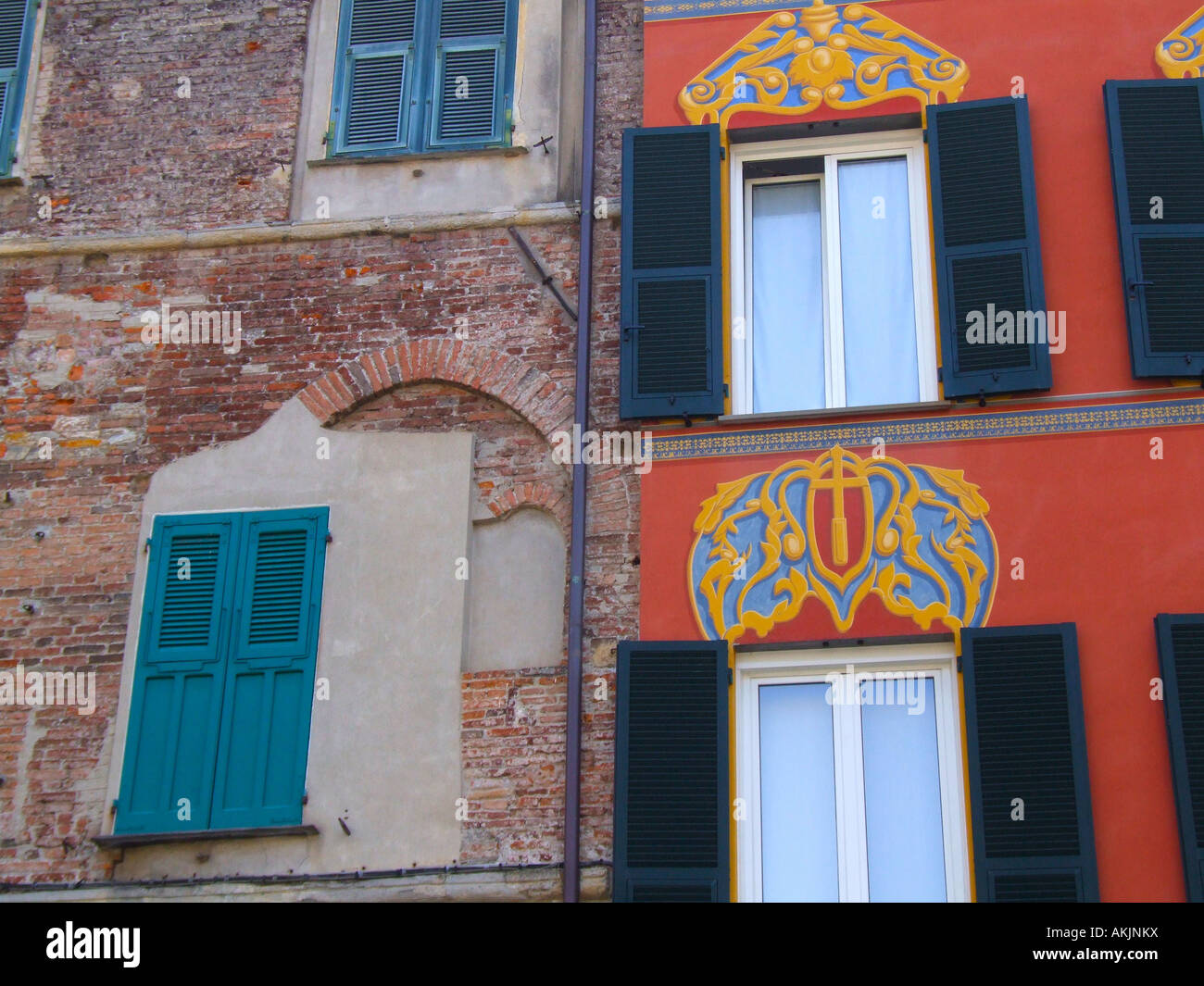 Painted house, Chiavari, Ligury, Italy Stock Photo - Alamy