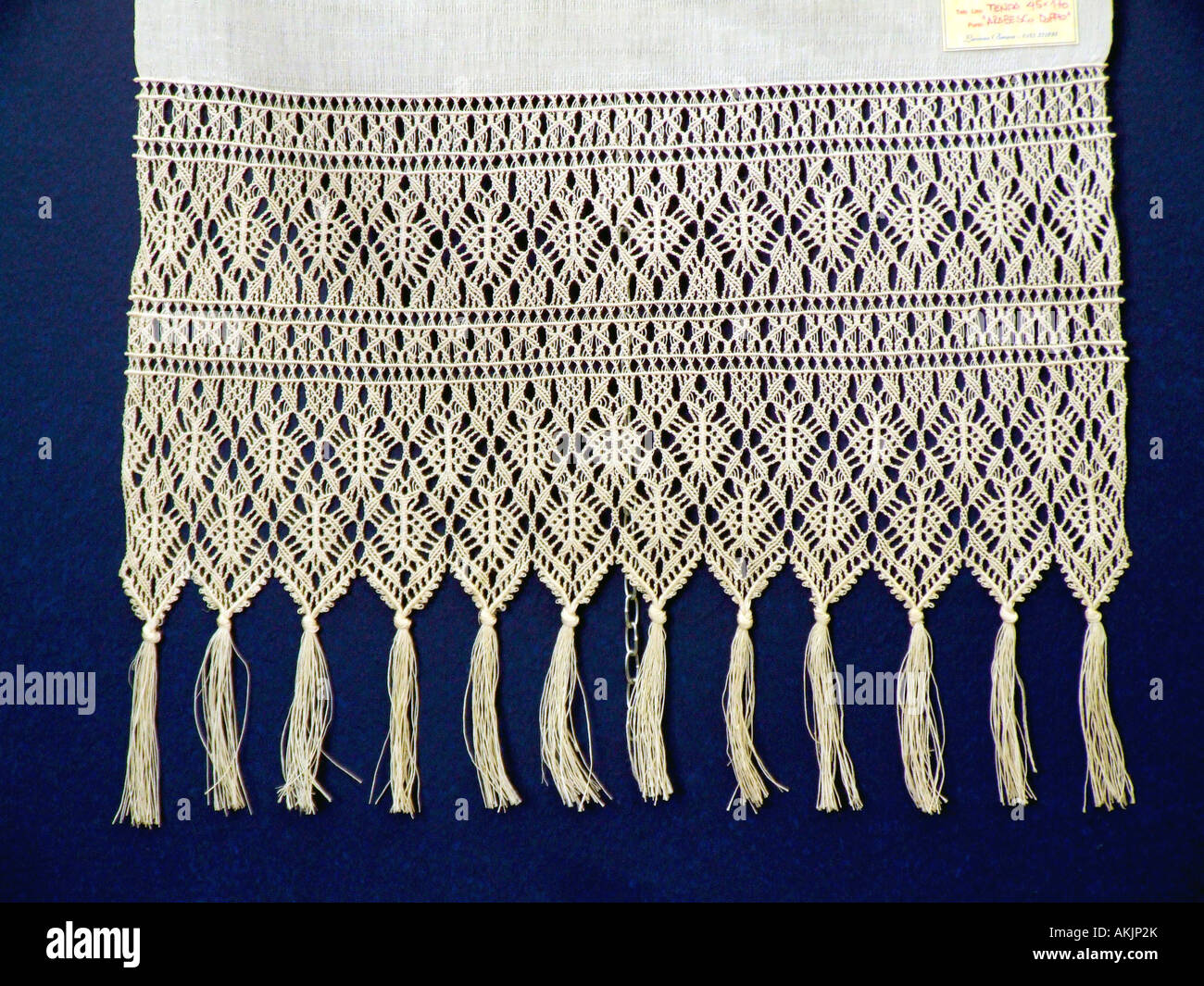 Macramï¿½ typical handmade lace, Chiavari, Ligury, Italy Stock Photo ...