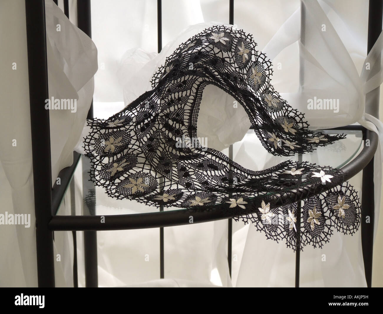 Tombolo typical handmade lace, Chiavari, Ligury, Italy Stock Photo - Alamy