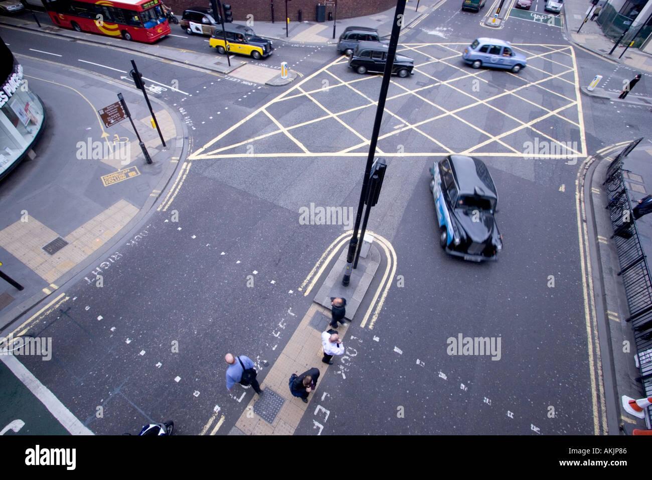 aerial view of busy traffic intersection Barbican London Stock Photo ...