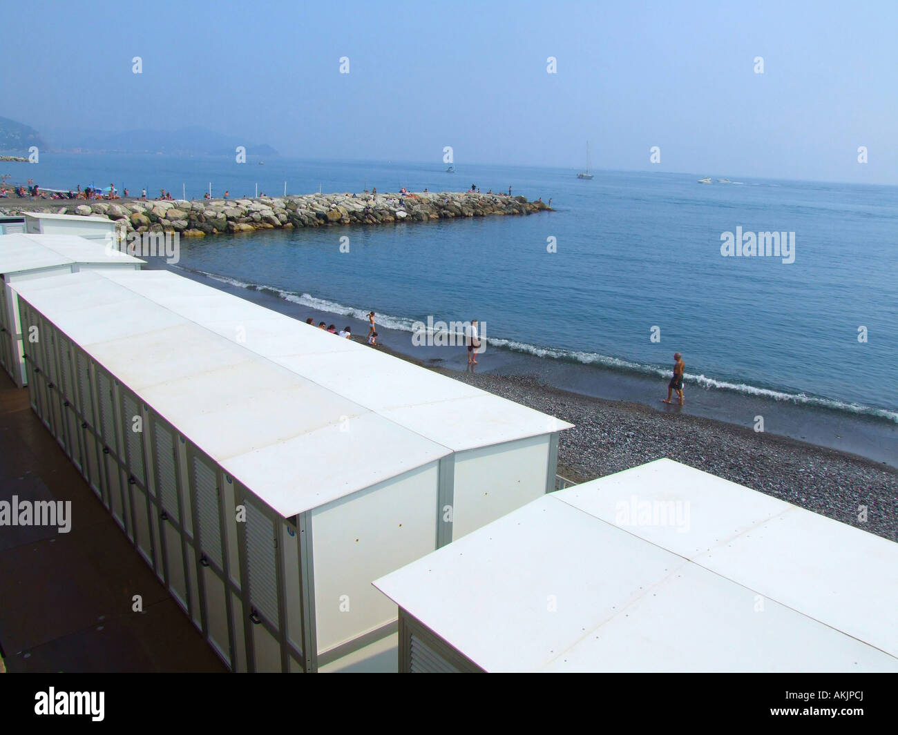 Beach, Lavagna, Ligury, Italy Stock Photo - Alamy