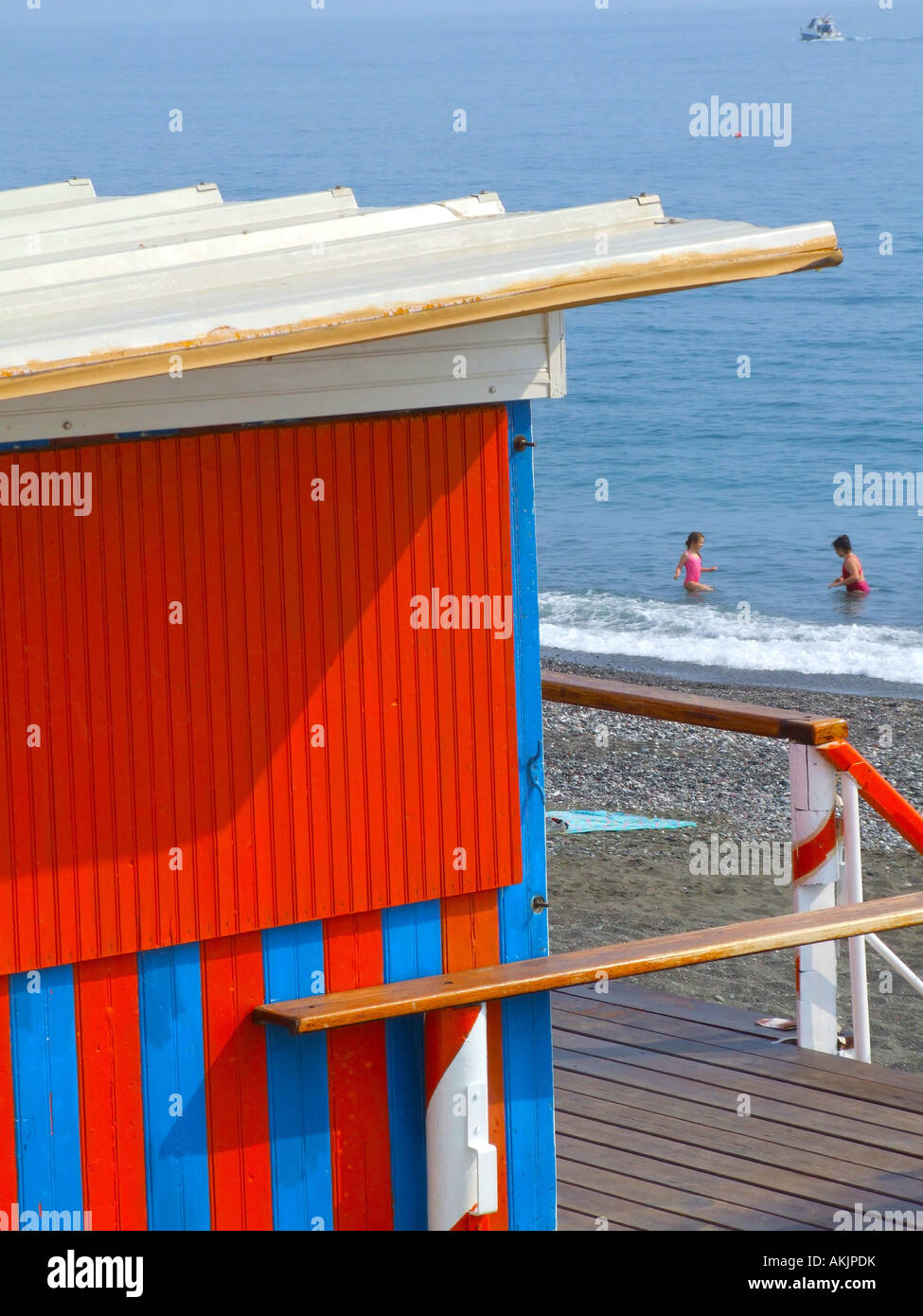 Beach, Lavagna, Ligury, Italy Stock Photo - Alamy