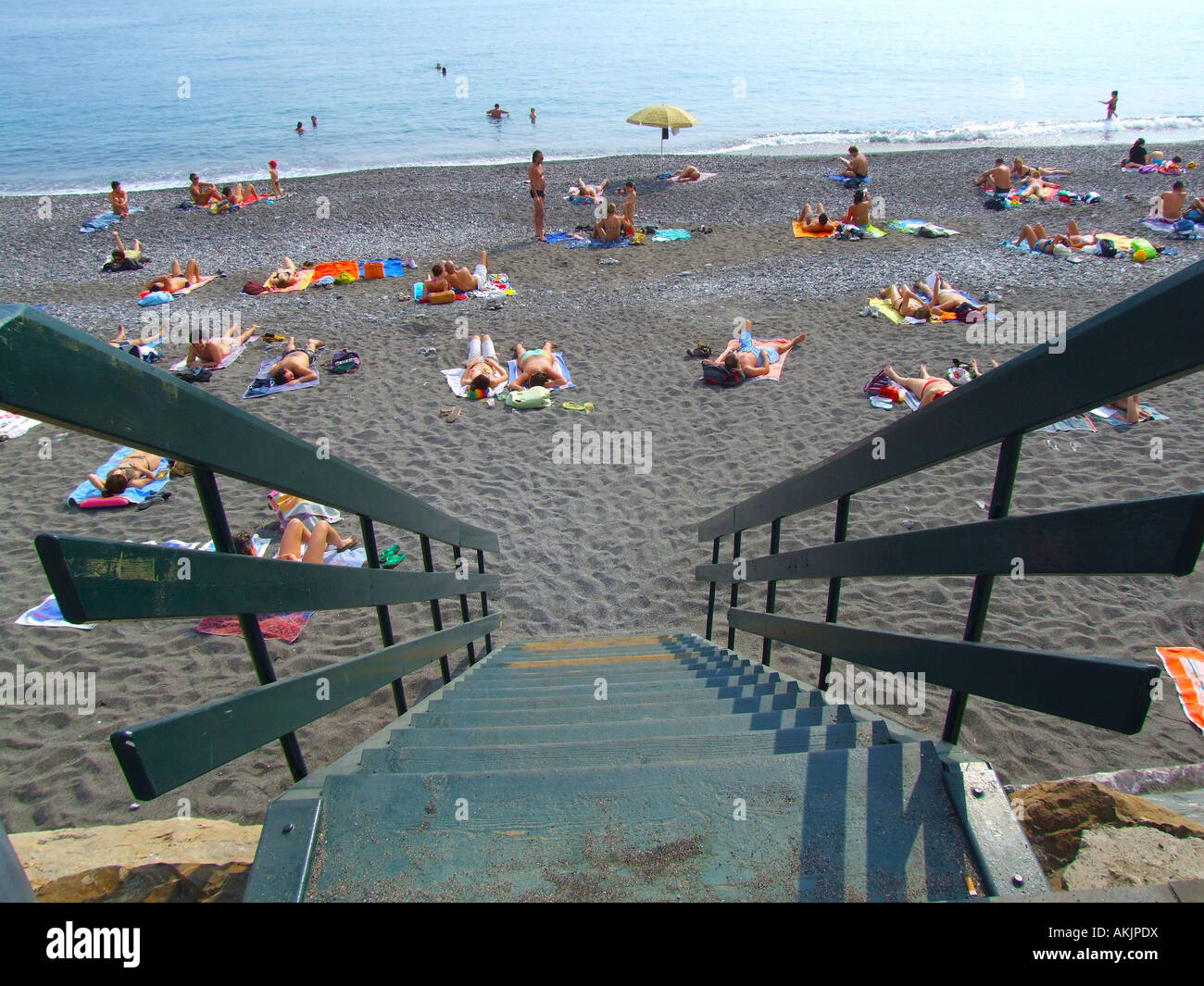 Beach, Lavagna, Ligury, Italy Stock Photo - Alamy