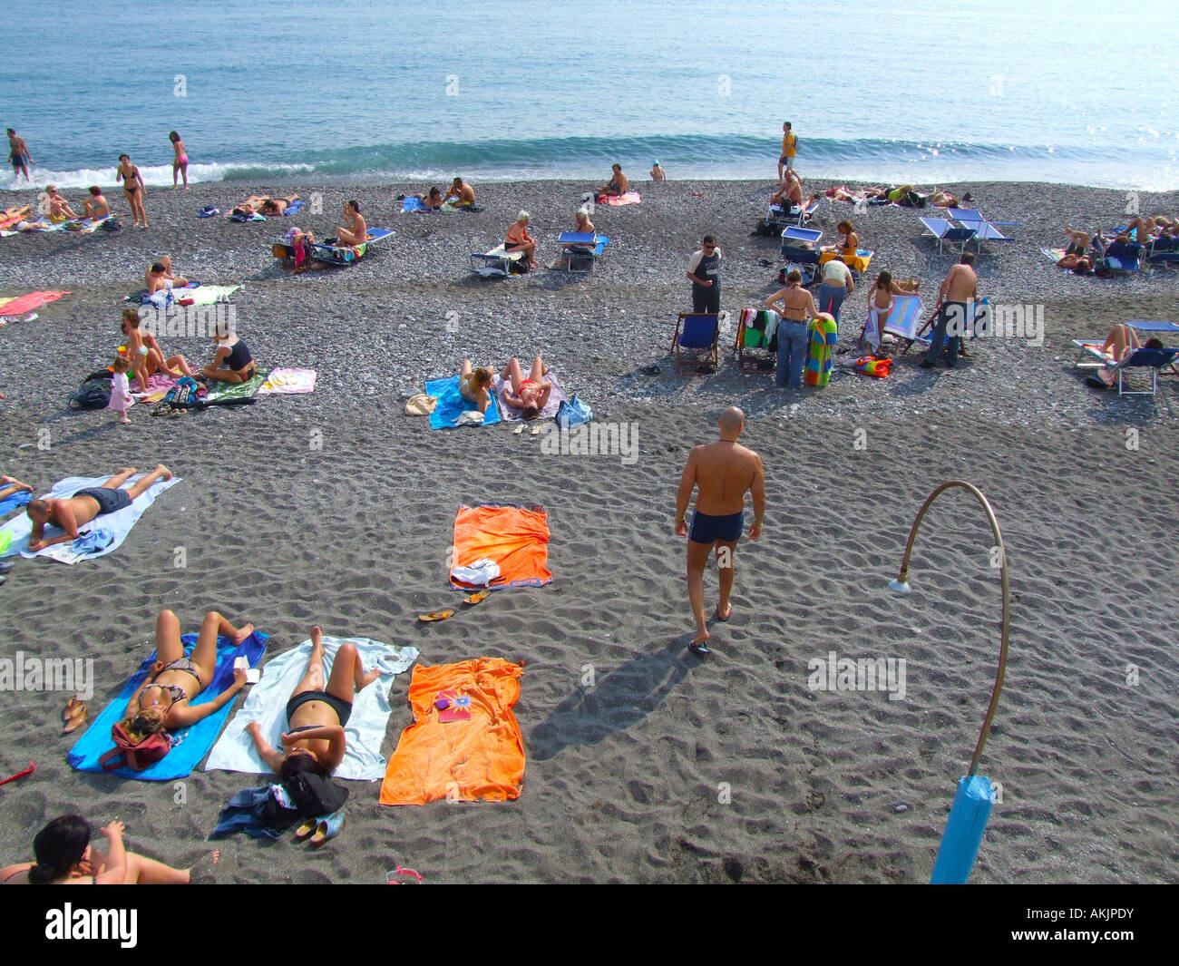 Beach, Lavagna, Ligury, Italy Stock Photo - Alamy