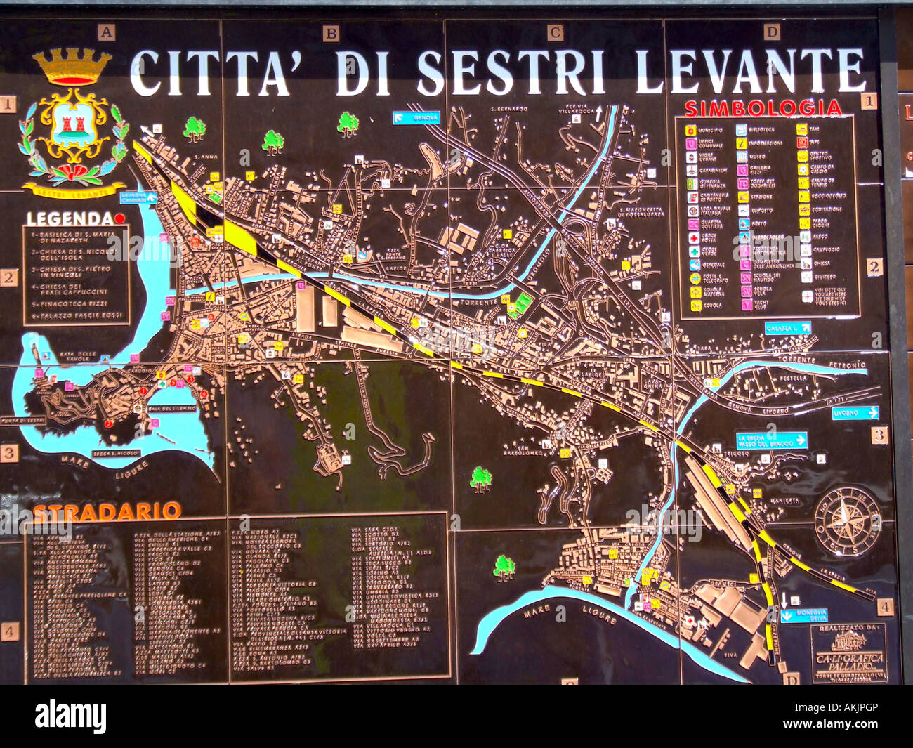 Map, Sestri Levante, Ligury, Italy Stock Photo - Alamy