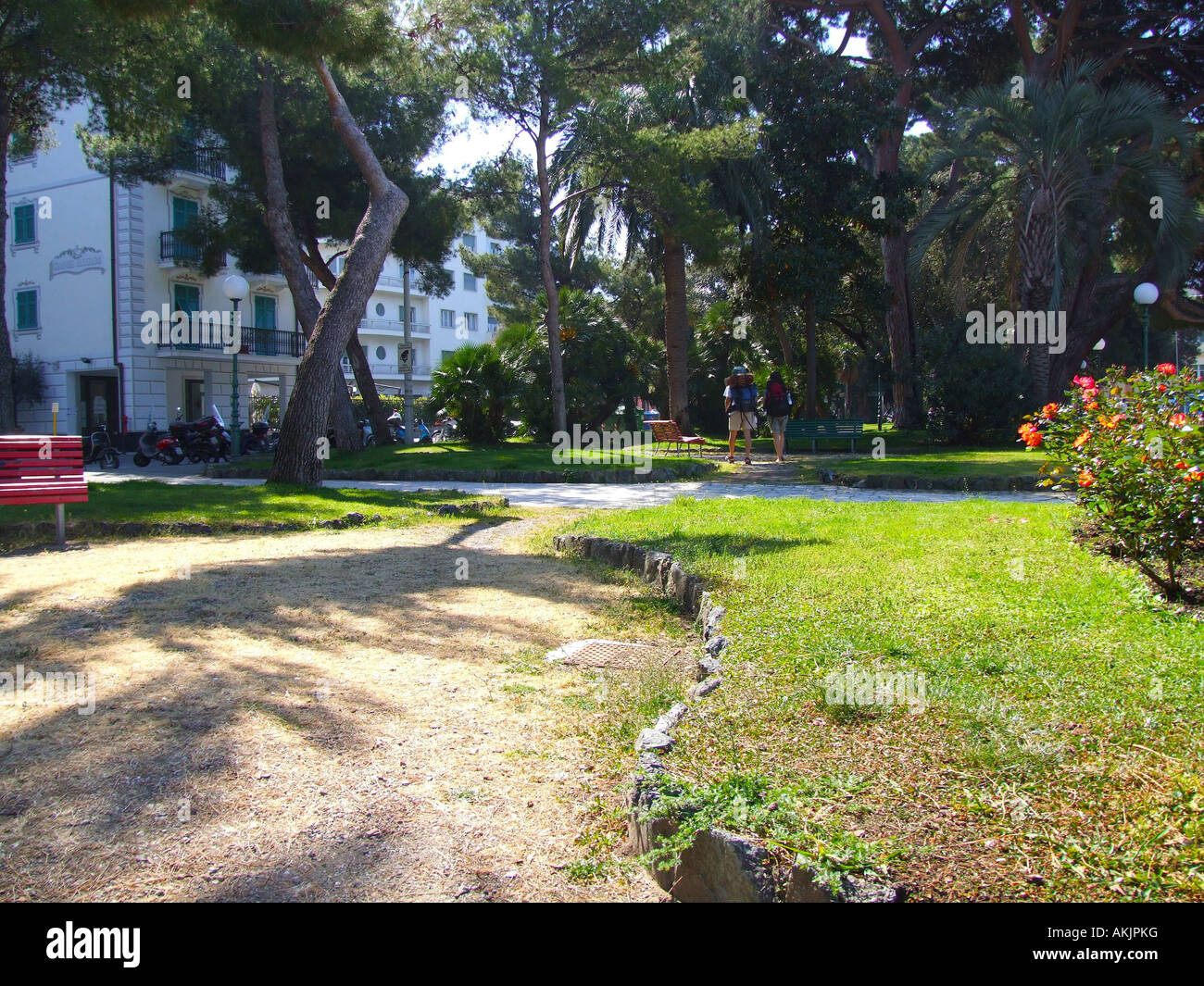 Garden in front of the promenade, Sestri Levante, Ligury, Italy Stock ...