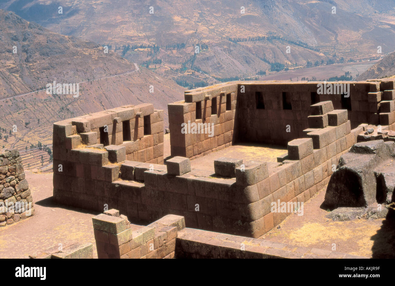 Inca fortress Pisac Peru Stock Photo - Alamy