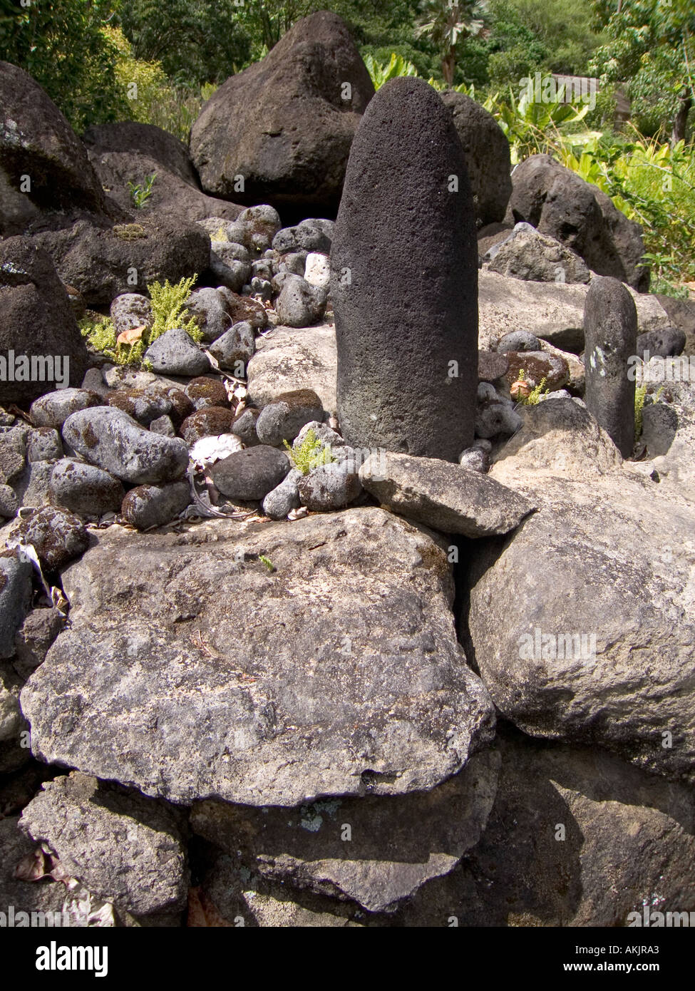 Oahu Hawaii North Waimea Valley religious stones Stock Photo - Alamy