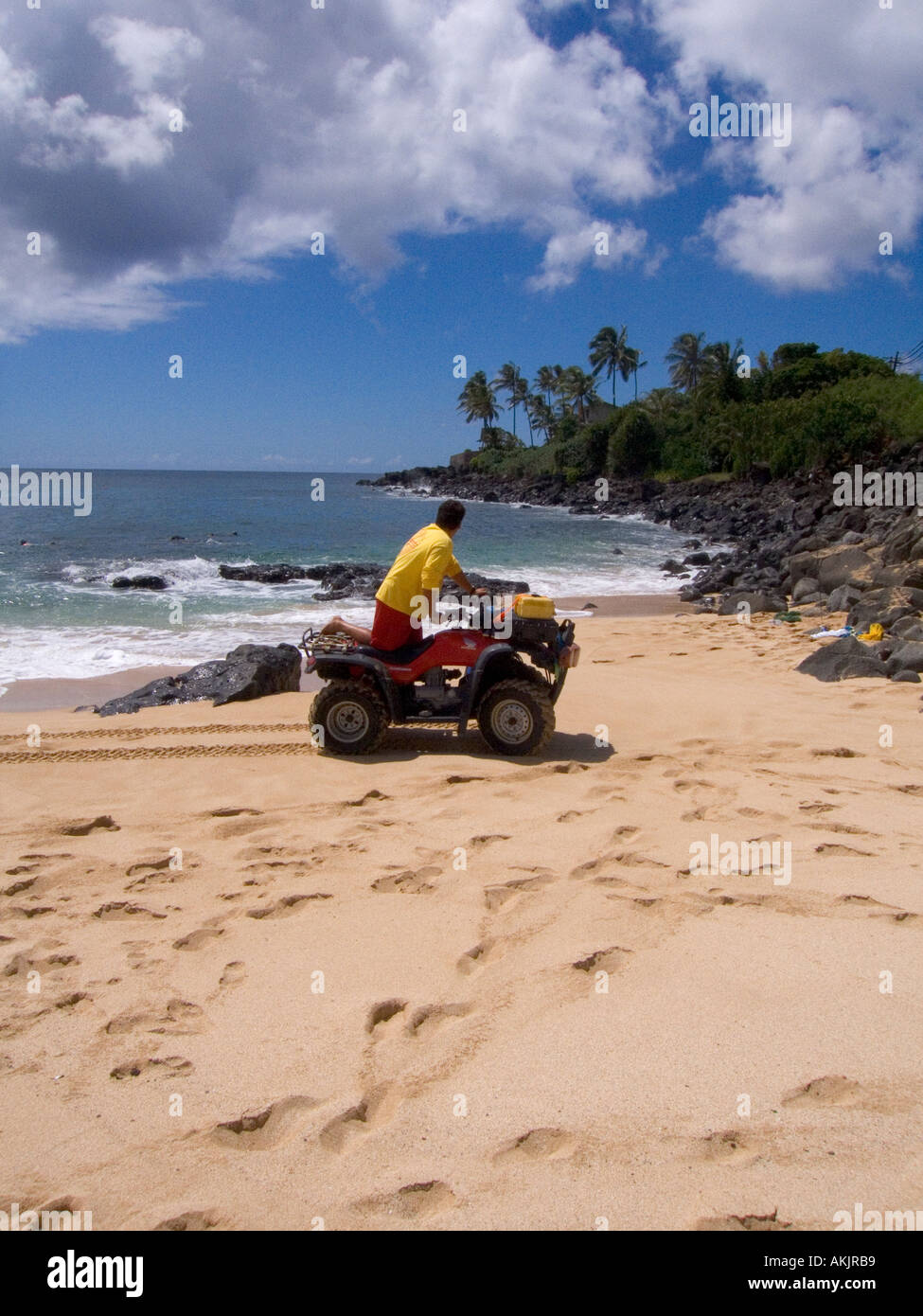 Oahu Hawaii North Waimea Bay Lifeguard Stock Photo - Alamy