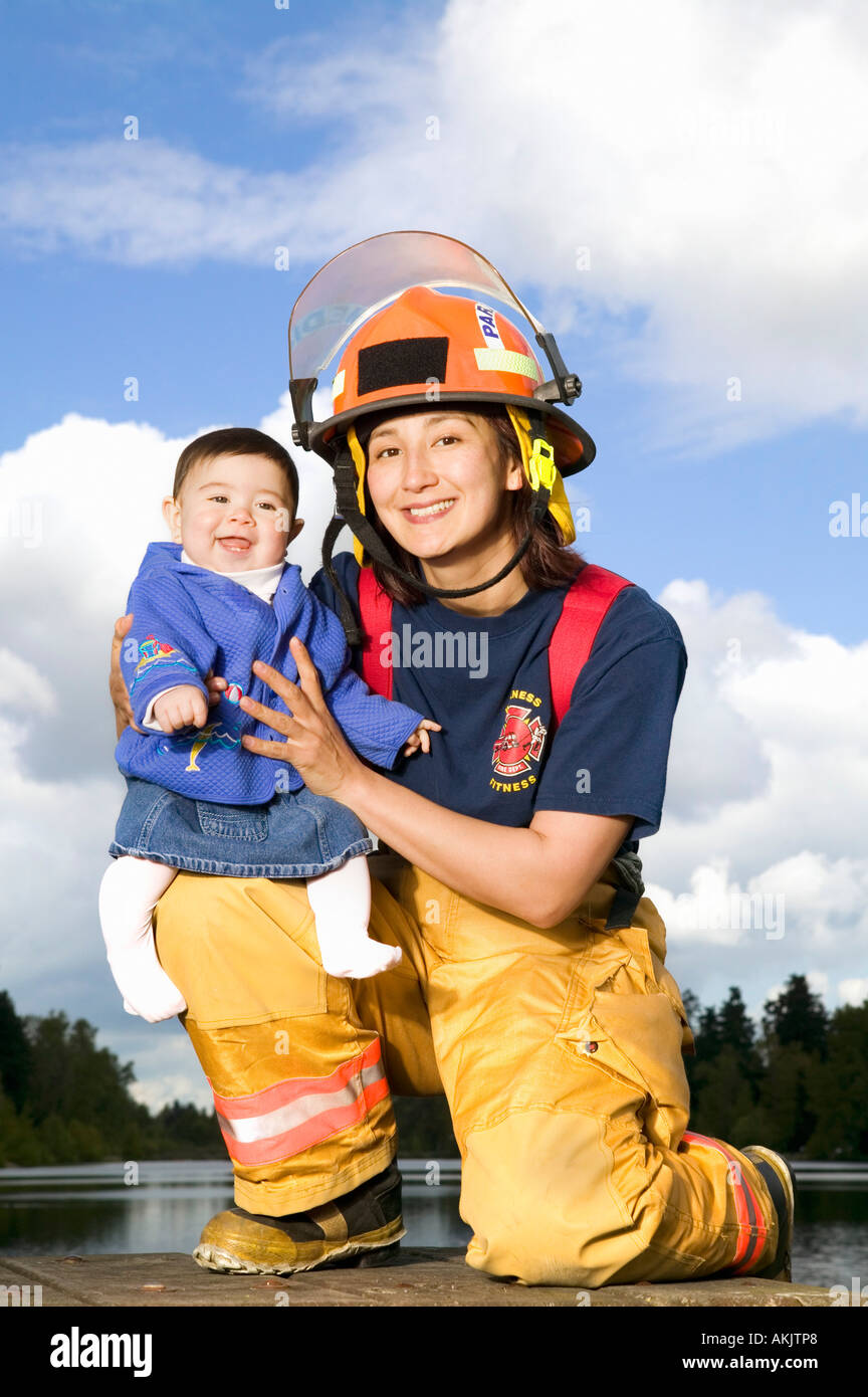 Firefighter Carrying Woman