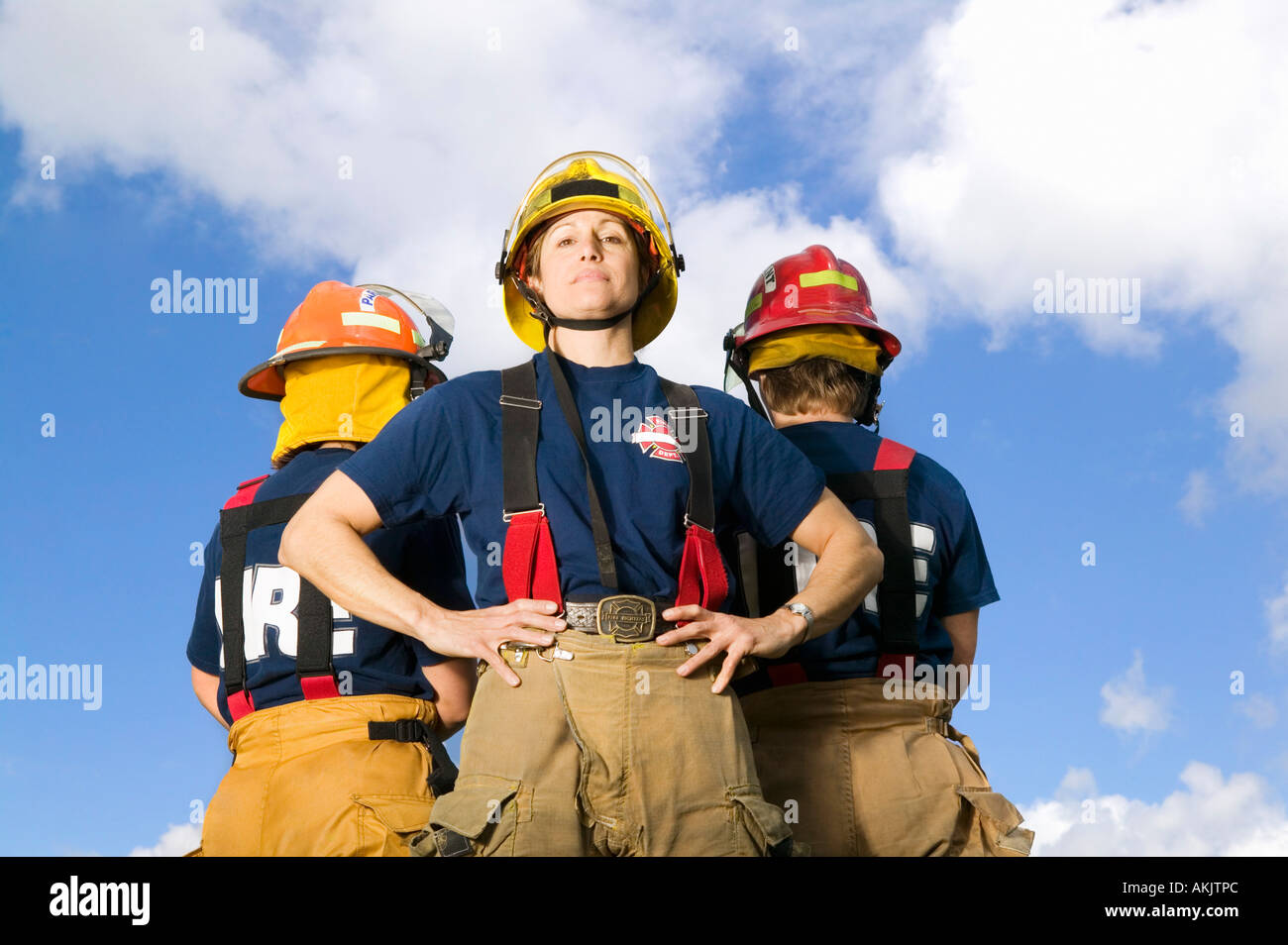 Teammates posing camera stand hi-res stock photography and images - Alamy
